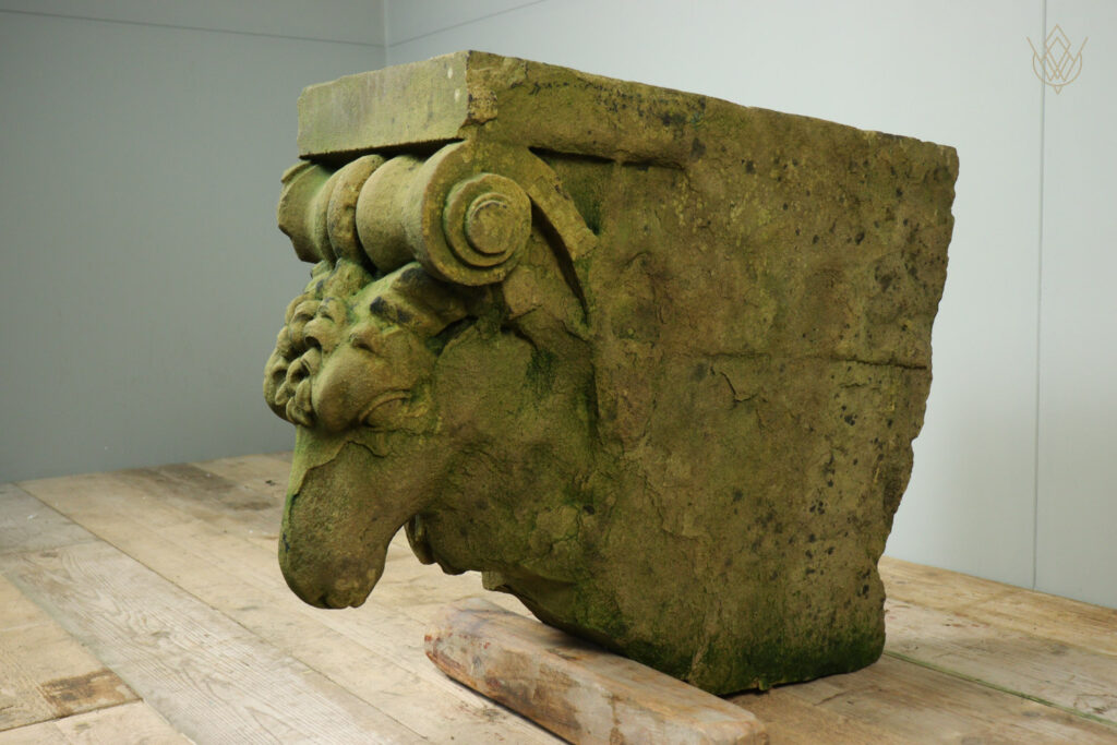 Large 19th Century Hand Carved Stone Rams Head Key Stone - WM11402 ...